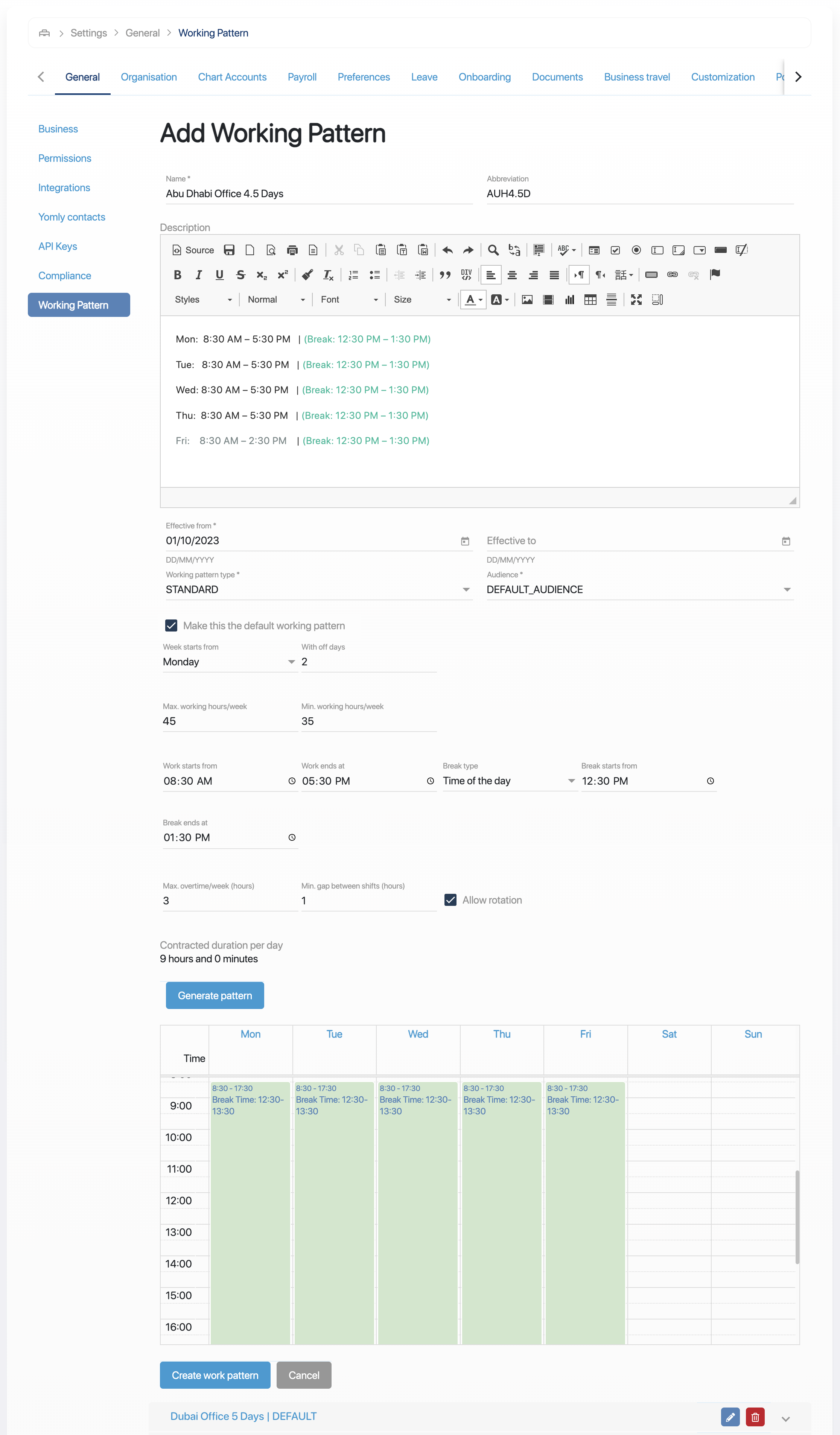 Creating working patterns – Yomly