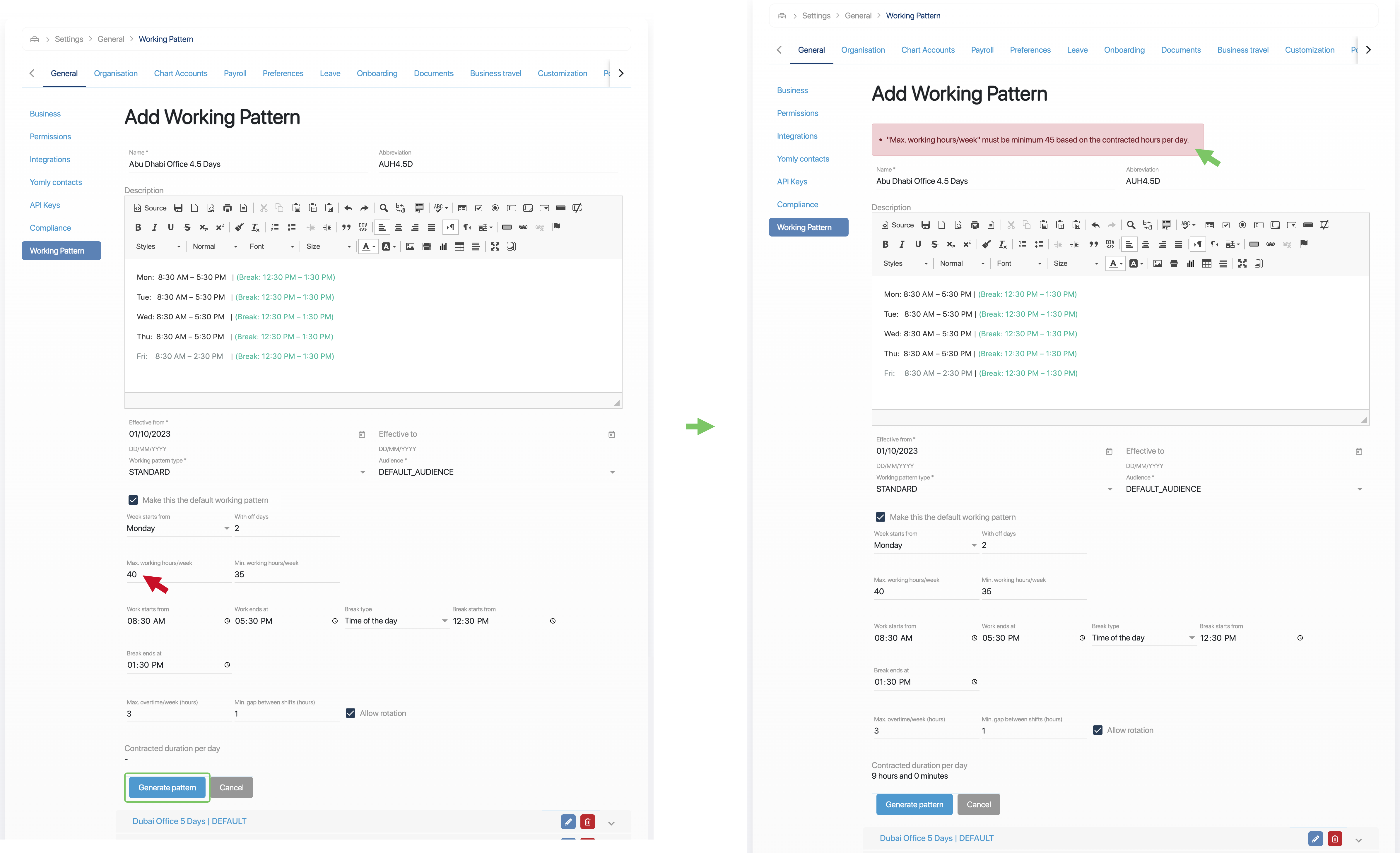 Creating working patterns – Yomly