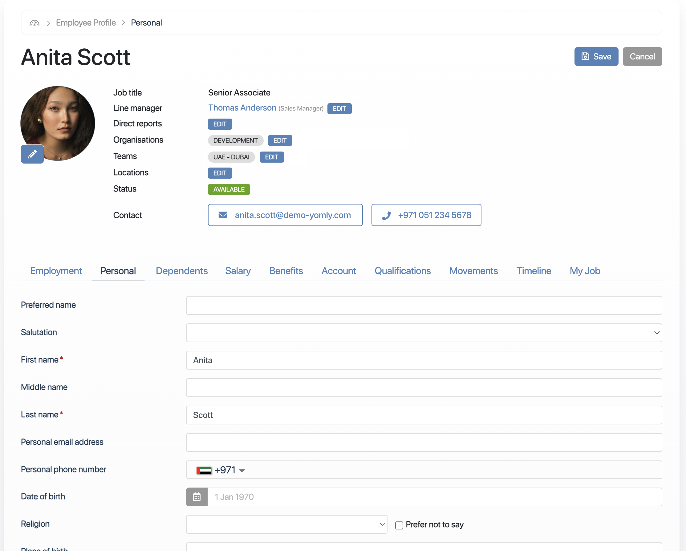 Employee profile management – Yomly