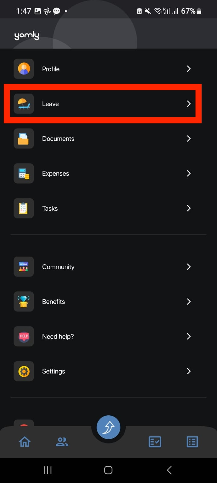 Mobile App: How to request a leave request – Yomly