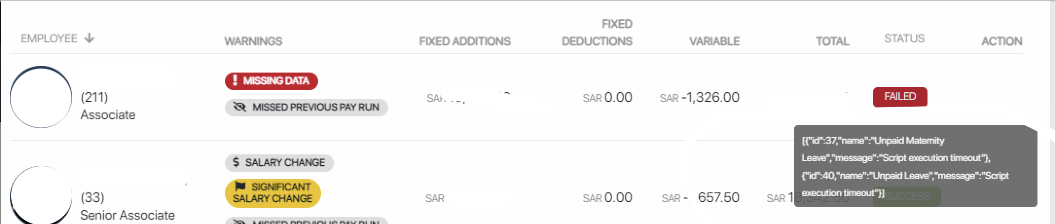 Payrun Error : Script execution timeout – Yomly